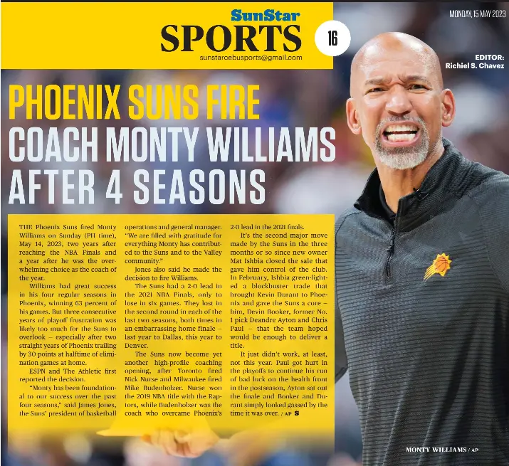 PHOENIX SUNS FIRE HEAD COACH - PressReader