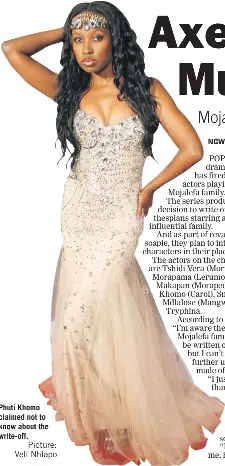 MUVHANGO ACTORS GET CHOP - PressReader