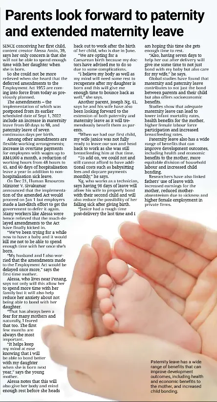 Parents look forward to paternity and extended maternity leave ...