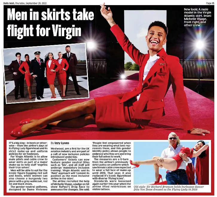 Men in skirts take flight for Virgin - PressReader