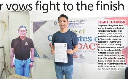 Silang mayor vows fight to the finish - PressReader