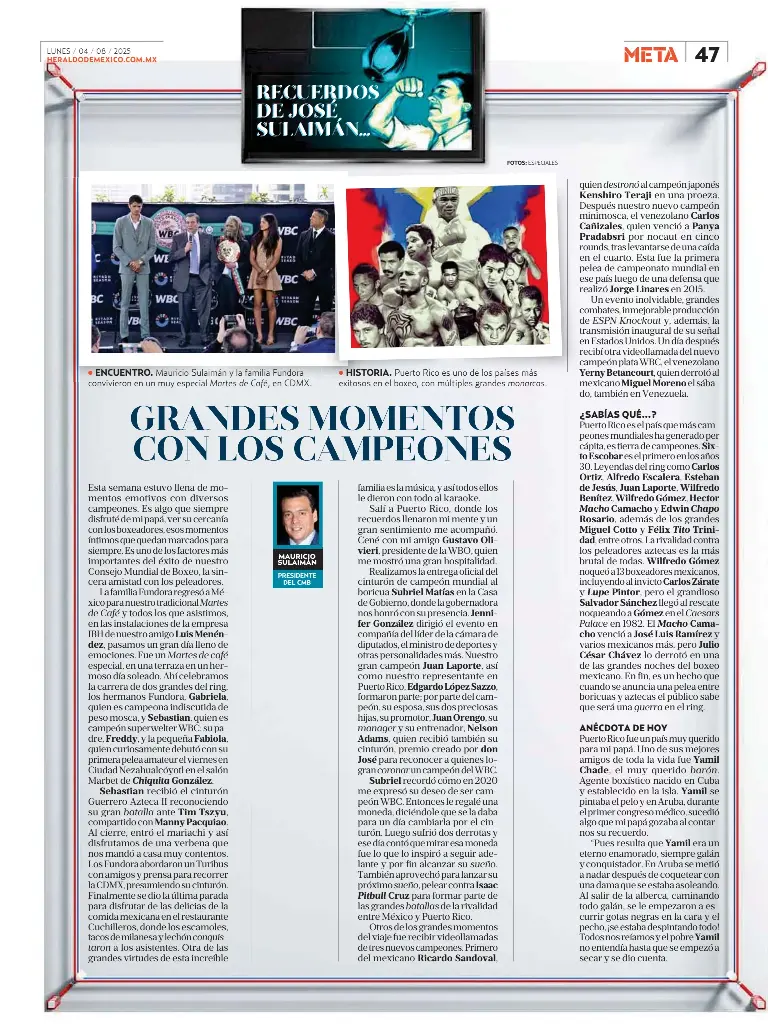 GRANDES MOMENTOS CON LOS CAMPEONES - PressReader