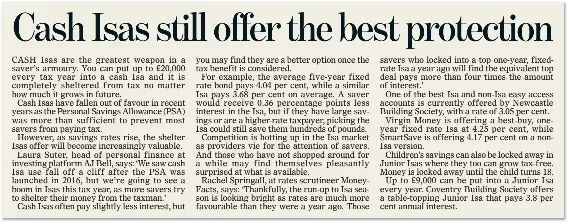 Cash Isas still offer the best protection - PressReader