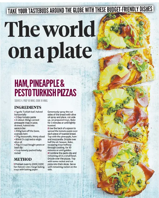 HAM, PINEAPPLE & PESTO TURKISH PIZZAS - PressReader