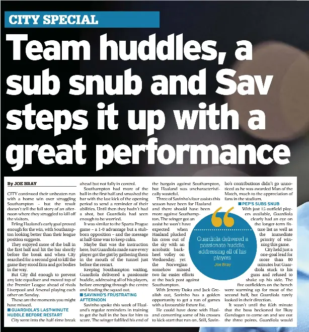Team huddles, a sub snub and Sav steps it up with a great performanc­e - PressReader