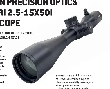 GERMAN PRECISION OPTICS CENTURI 2.5-15X50I RIFLESCOPE - PressReader