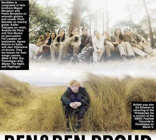 BEN&BEN PROUD TO BE PART OF ED SHEERAN’S CONCERT - PressReader