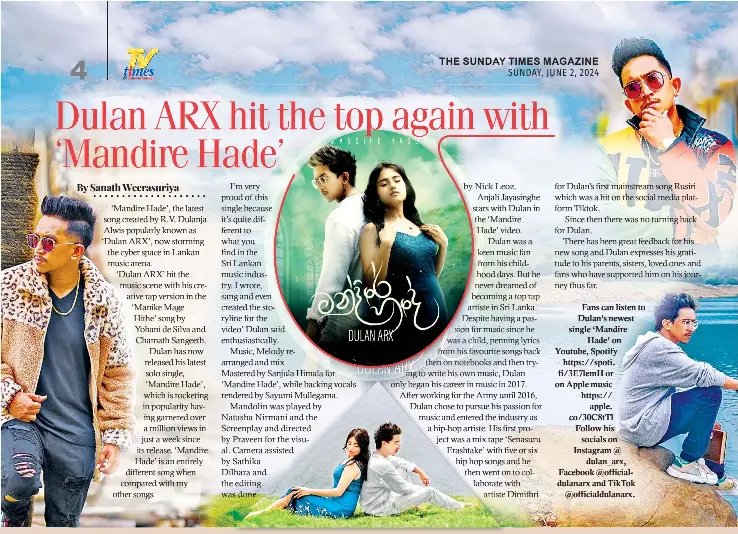 Dulan ARX hit the top again with ‘Mandire Hade’ - PressReader