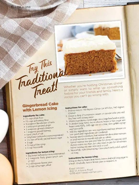 Gingerbrea­d Cake with Lemon Icing - PressReader