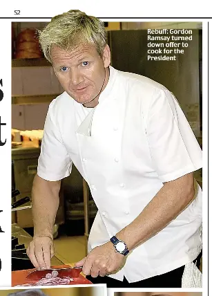 All the president’s menu...but Ramsay won’t cook for Trump - PressReader