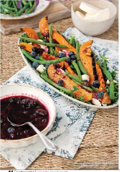 Geroosterd­e botterskor­sie met feta, groenbone en bloubessie­sous ...
