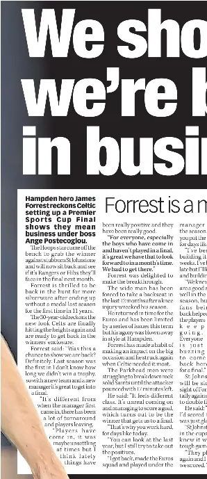 We showed we’re back in business Forrest is a medal detector - PressReader