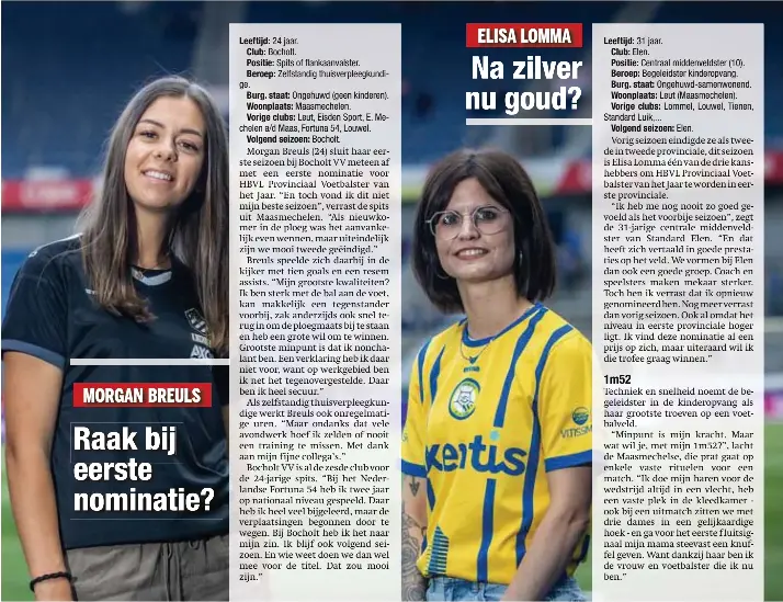 MORGAN BREULS Raak bij eerste nominatie? ELISA LOMMA Na zilver nu goud? Patro Ladies palmt ...