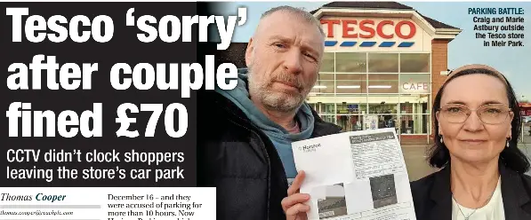 TESCO ‘SORRY’ AFTER COUPLE FINED £70 - PressReader
