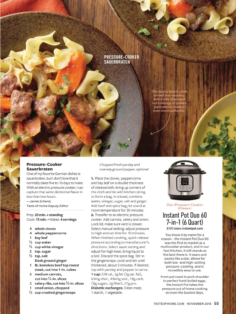 Pressure-cooker Sauerbrate­n - PressReader