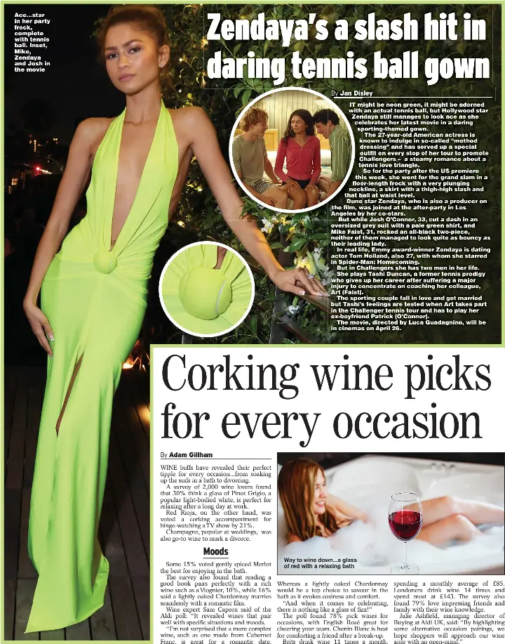 Zendaya’s a slash hit in daring tennis ball gown - PressReader