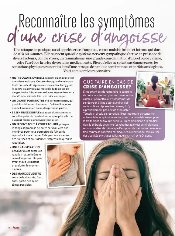 Reconnaîtr­e les symptômes d'une crise d'angoisse - PressReader