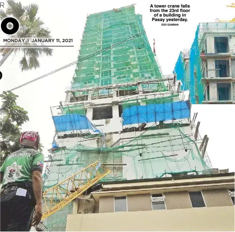 Tower crane falls in Pasay - PressReader