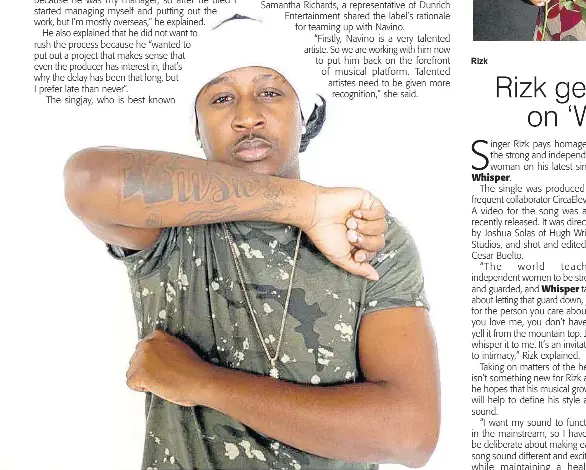 Rizk gets intimate on ‘Whisper’ - PressReader