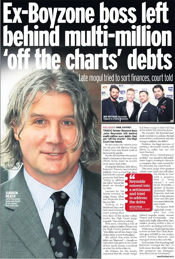 Ex-boyzone boss left behind multi-million ‘off the charts’ debts - PressReader
