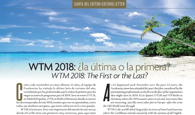 WTM 2018: ¿la última o la primera? WTM 2018: The First or the Last? - PressReader