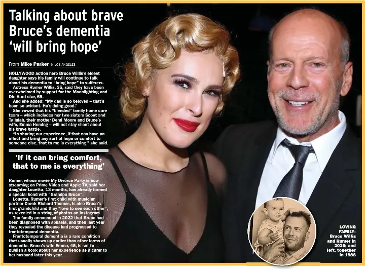 Talking about brave Bruce’s dementia ‘will bring hope’ Cop on drug-fuelled night out hit officer ...