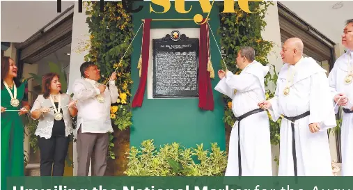 Unveiling the National Marker for the Augustinia­n Recollects - PressReader