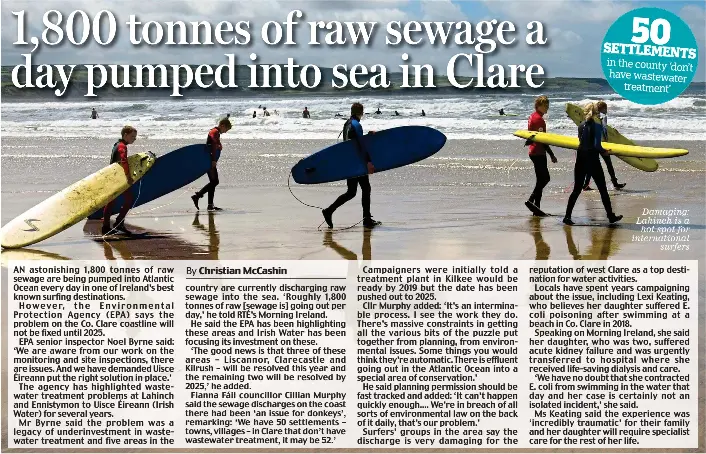 1,800 tonnes of raw sewage a day pumped into sea in Clare - PressReader