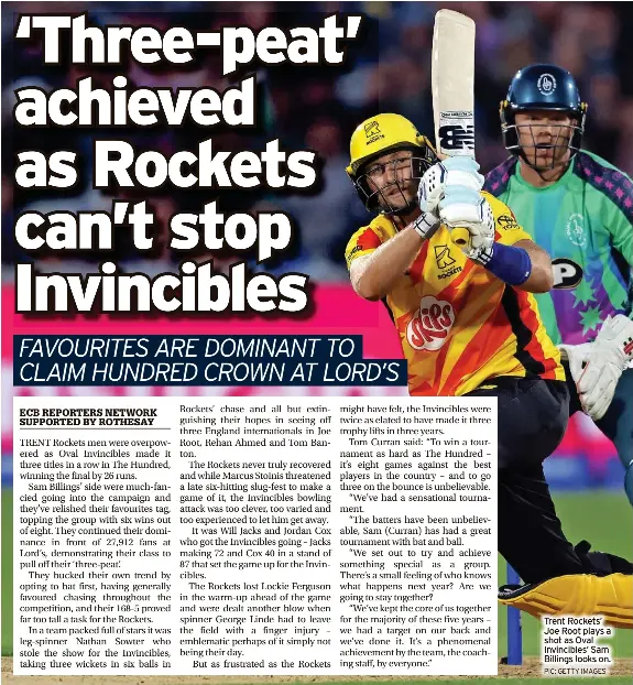 ‘Three-peat’ achieved as Rockets can’t stop Invincible­s - PressReader