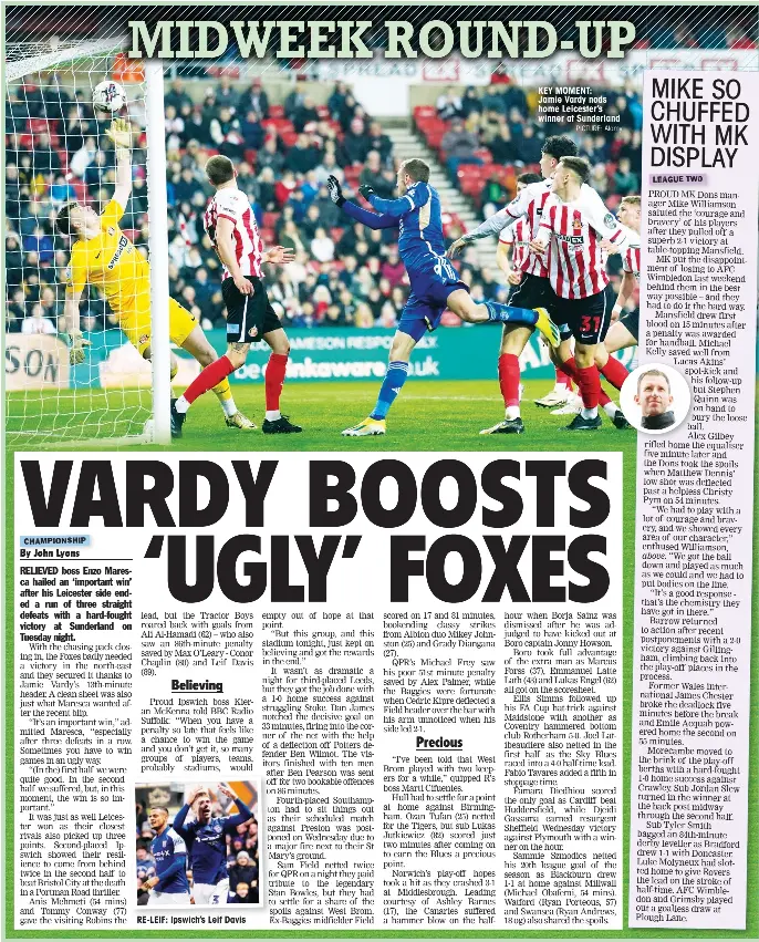 VARDY BOOSTS ‘UGLY’ FOXES - PressReader