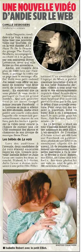 UNE NOUVELLE VIDÉO D’ANDIE SUR LE WEB - PressReader