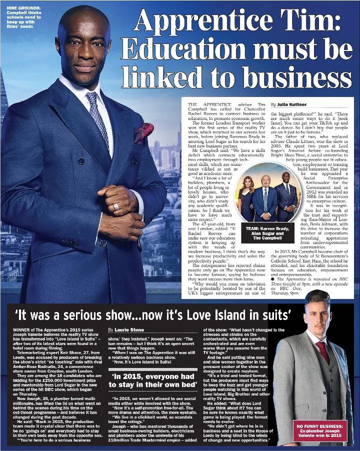 Apprentice Tim: Education must be linked to business - PressReader