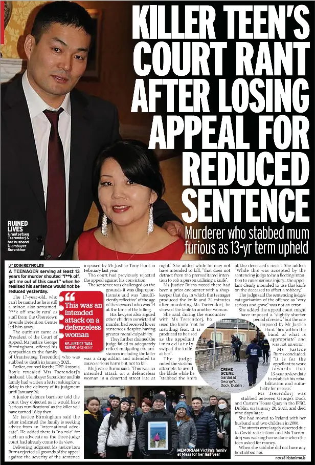 Murderer who stabbed mum furious as 13-yr term upheld - PressReader