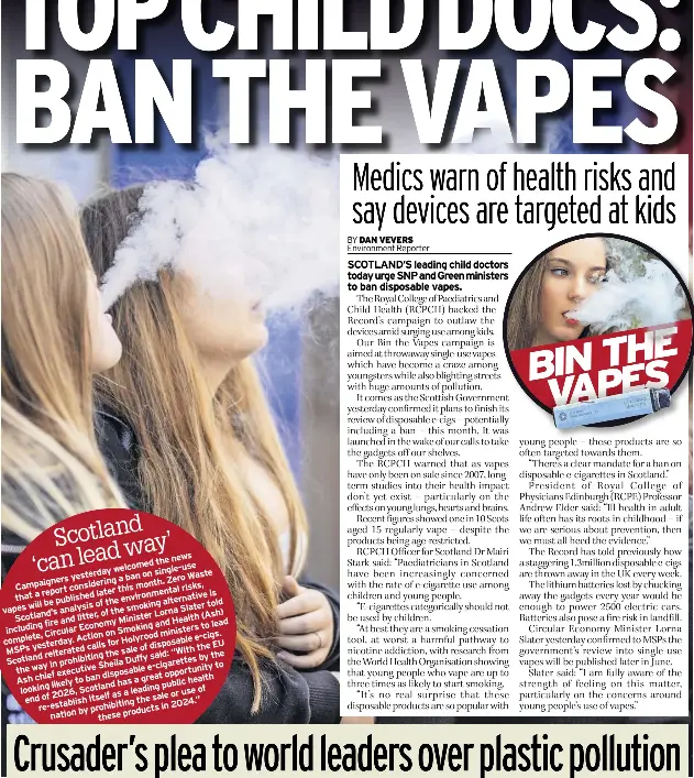 TOP CHILD DOCS: BAN THE VAPES - PressReader