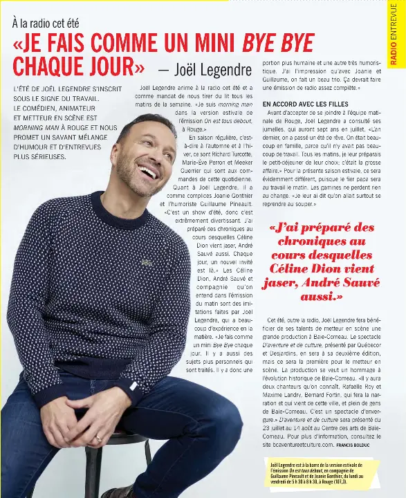 Joël Legendre: un mini Bye Bye chaque jour - PressReader