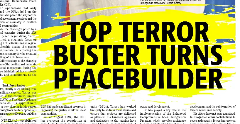 TOP TERROR BUSTER TURNS PEACEBUILD­ER - PressReader