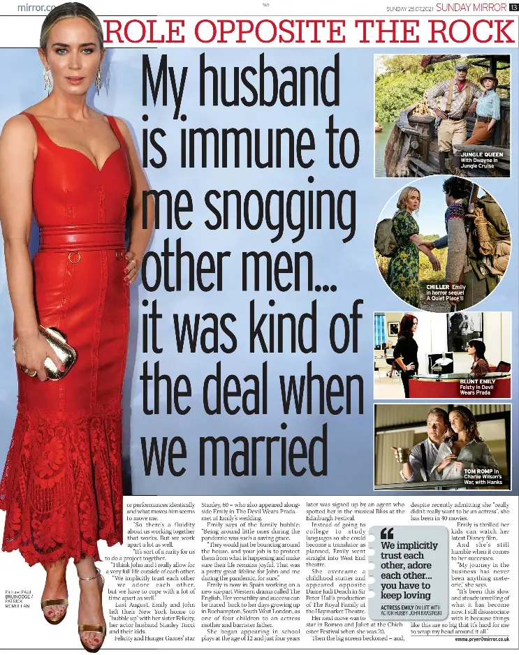 My husband is immune to me snogging other men... it was kind of the ...