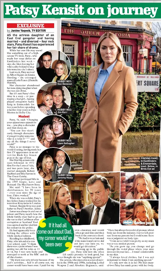 Patsy Kensit on journey From child star to soap queen It’s great to play a total b **** ... I ...