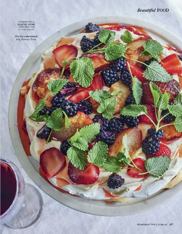 Strawberry & roasted stone fruit pavlova - PressReader