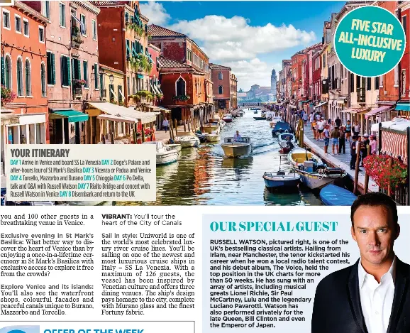 See Russell Watson perform and cruise the Venice lagoon - PressReader