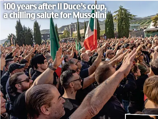 100 years after Il Duce’s coup, a chilling salute for Mussolini ...