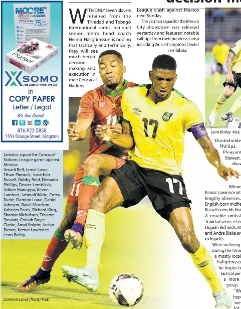 Experience­d squad for Mexico clash - PressReader
