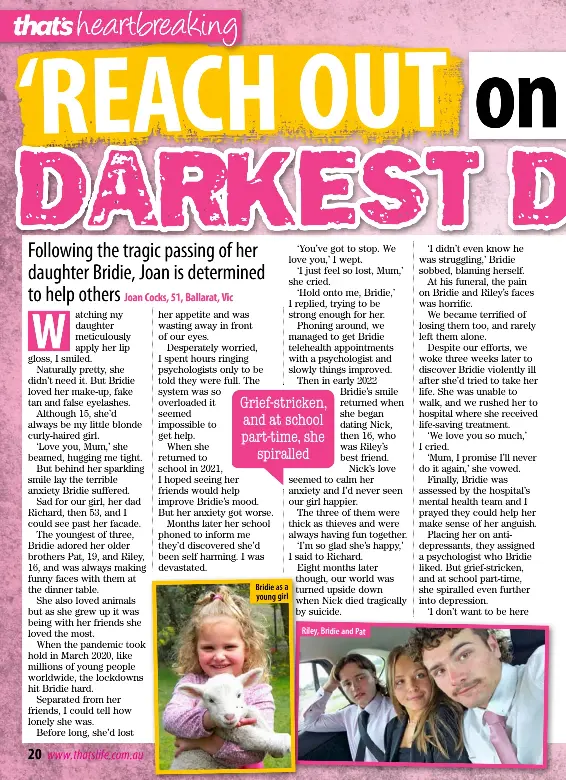 ‘REACH OUT on your DARKEST DAYS’ - PressReader