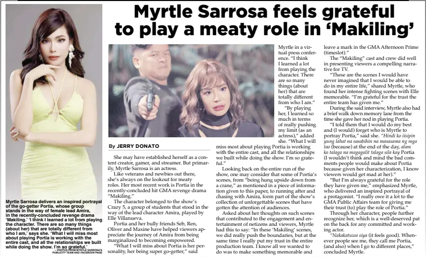 Myrtle Sarrosa feels grateful to play a meaty role in ‘Makiling’ - PressReader