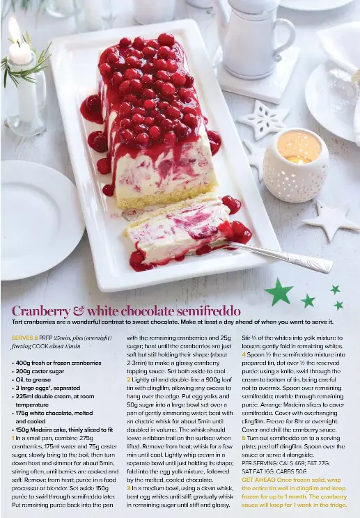 Cranberry & white chocolate semifreddo - PressReader