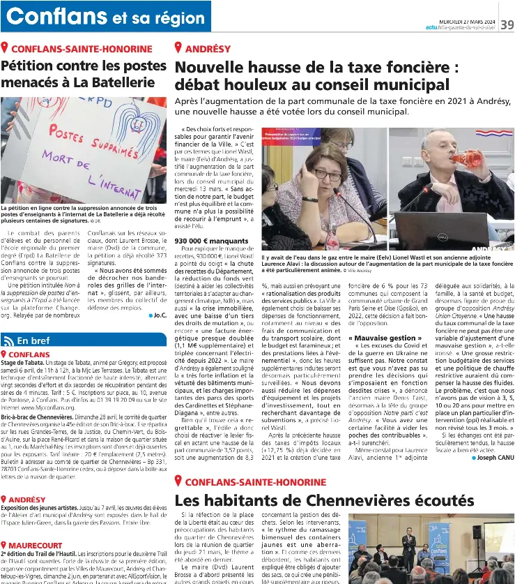 Nouvelle hausse de la taxe foncière : débat houleux au conseil municipal - PressReader