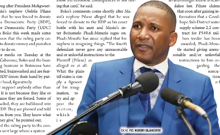 BDP accused of coercing donors - PressReader