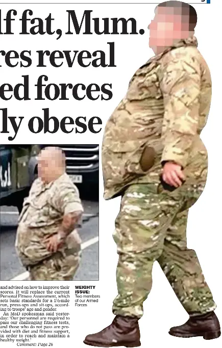 We ain’t half fat, Mum. Shock figures reveal 10th of armed forces are ...