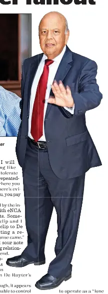 The interestin­g case of what led to the Gordhan, De Ruyter fallout - PressReader