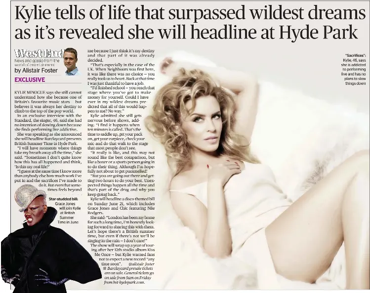 Kylie tells of life that surpassed wildest dreams as it’s revealed she will headline at Hyde ...